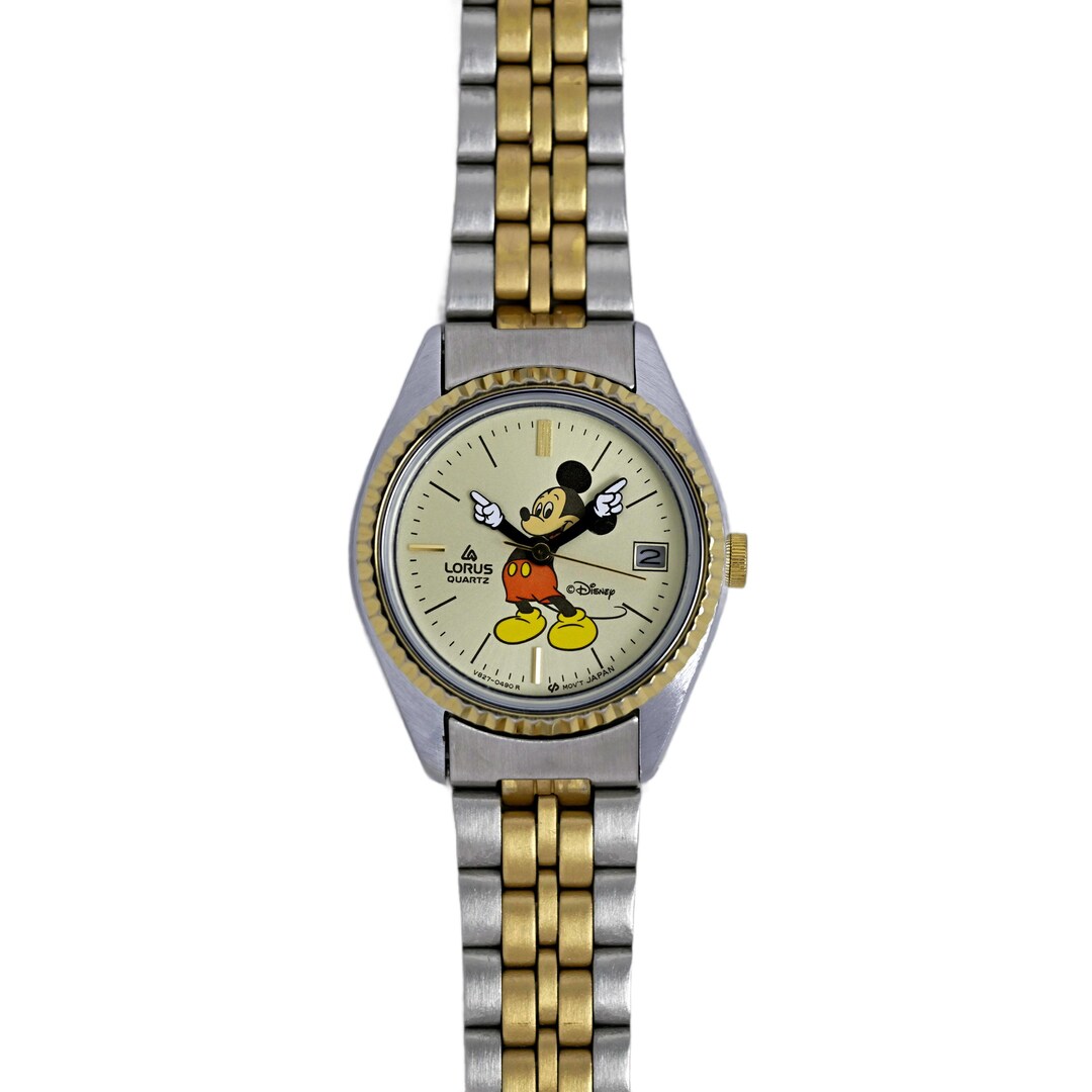 Lorus by Seiko Disney Ladies Two Tone Mickey Mouse Wrist Watch Steel ...