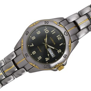 Lorus by Seiko Men's Divers Watch Two Tone Black Dial Day Date - Etsy