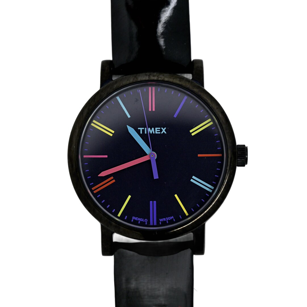 Timex Modern Originals Limited Watch T2N790 Rainbow Black Dial 38mm - Etsy