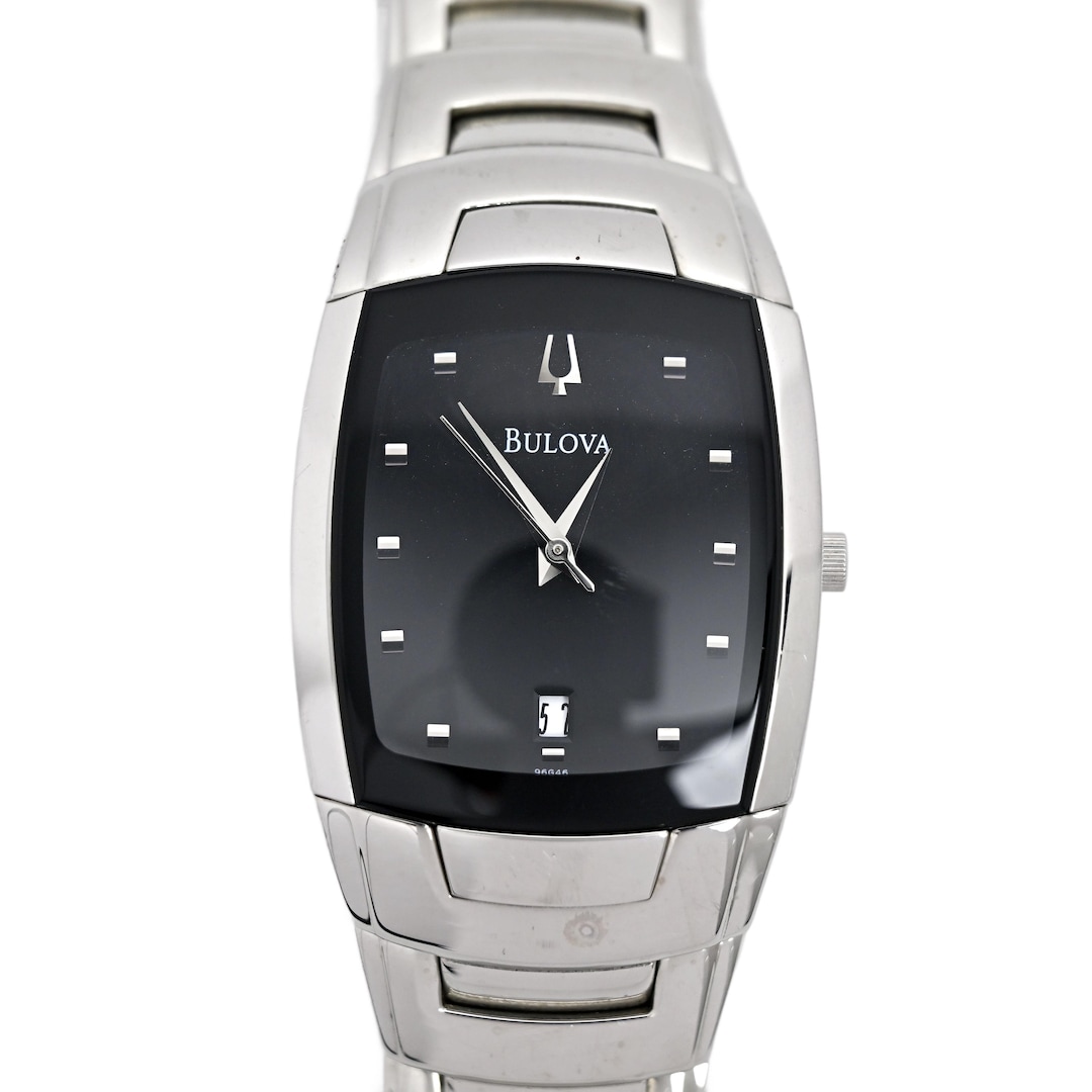 Bulova Men's Watch Tonneau Black Dial 96G46 31x40mm - Etsy