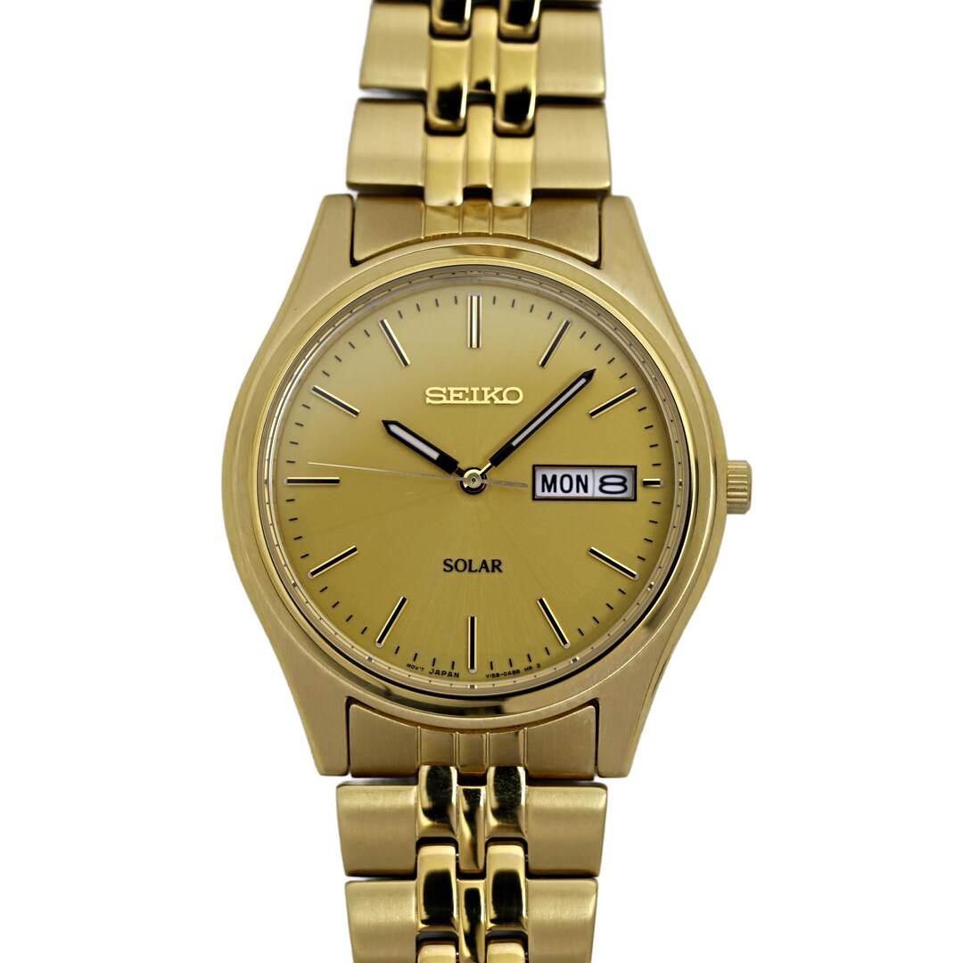 Seiko Solar Essentials Gold Men's Watch SUR434 New With Box - Etsy