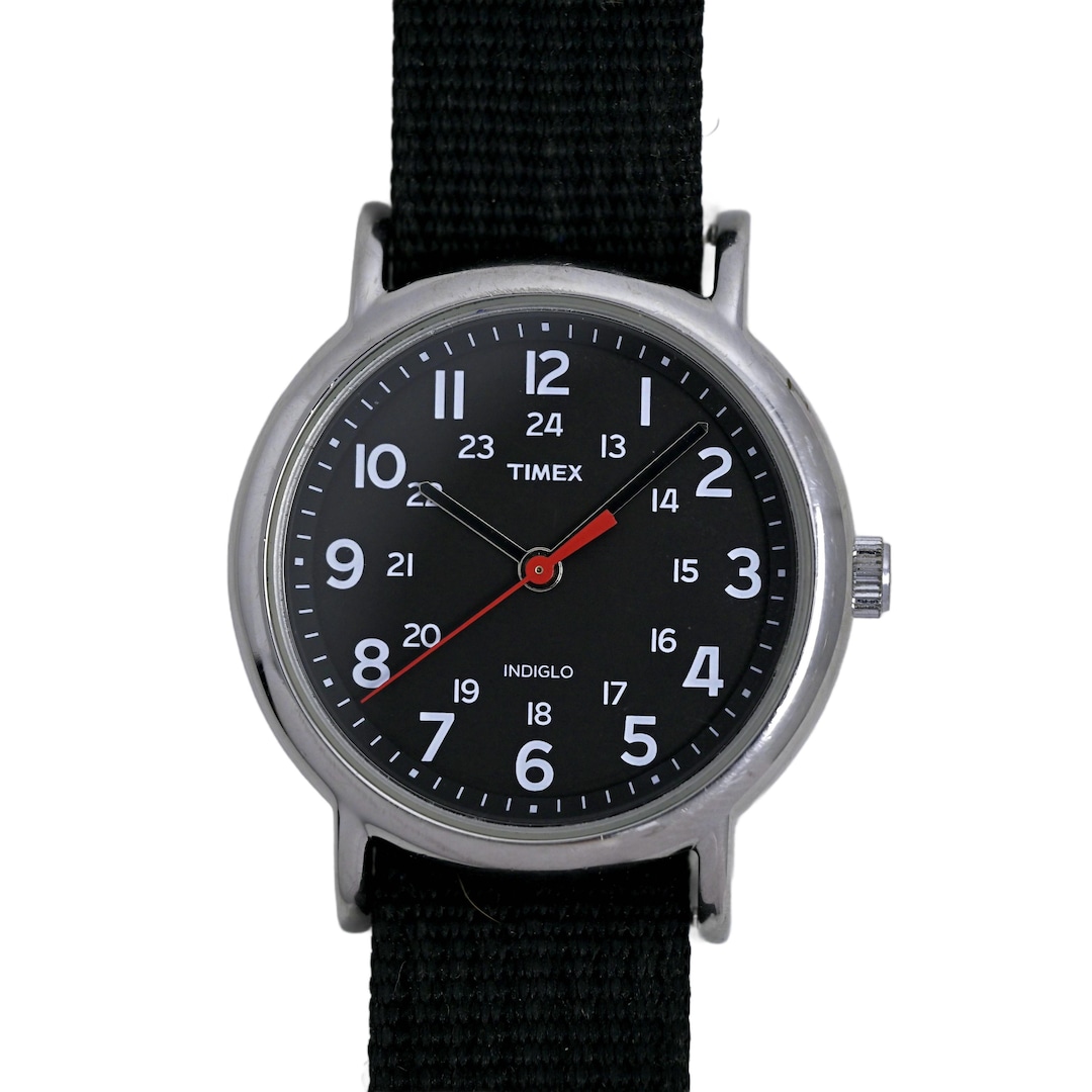 Timex Weekender Black Dial Military Time Indiglo Nato Strap Watch - Etsy