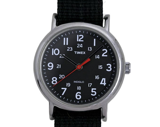 Timex Weekender Black Dial Military Time Indiglo Nato Strap Watch - Etsy