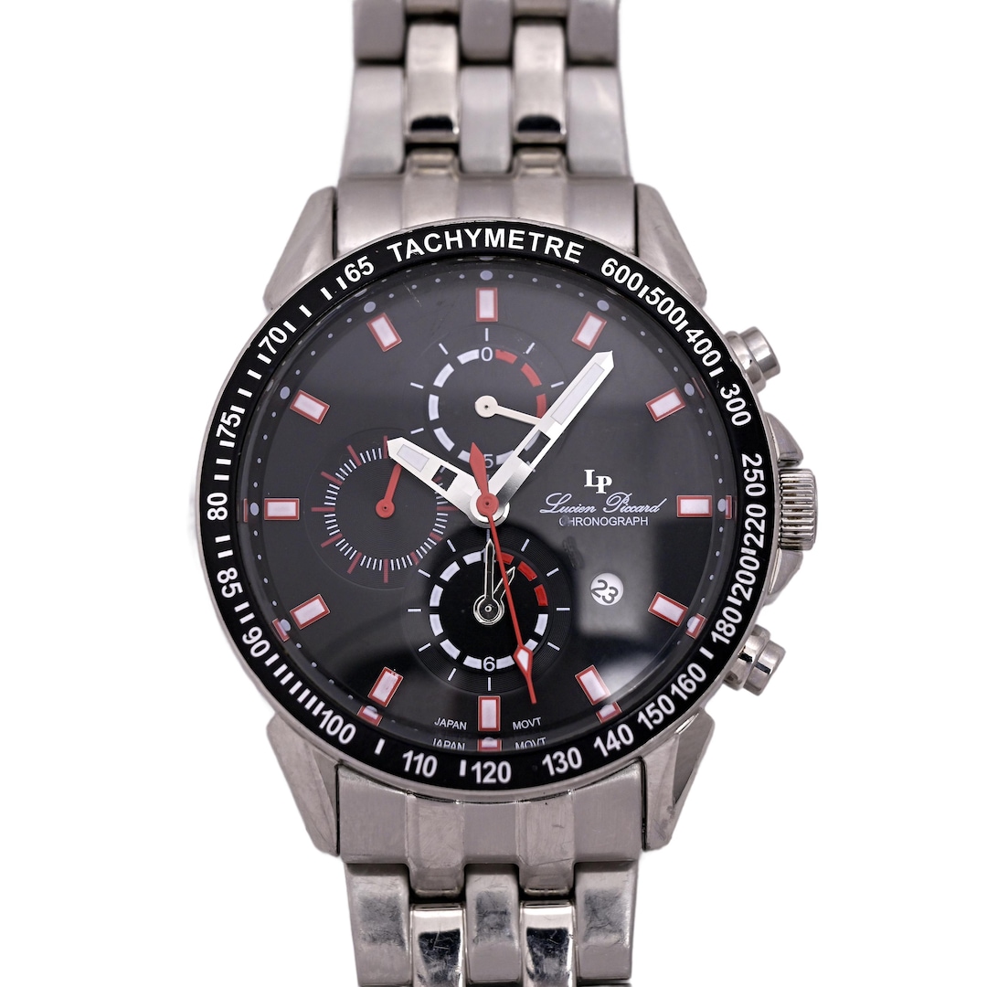 Lucien Picarrd Chrongoraph Red Black Dial Stainless Steel - Etsy