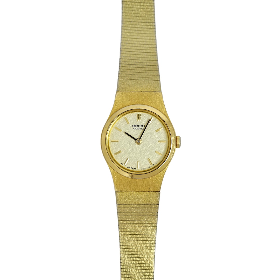 Seiko Ladies Gold Plated Vintage 90's Cocktail Wrist Watch Pattern Dial - Etsy