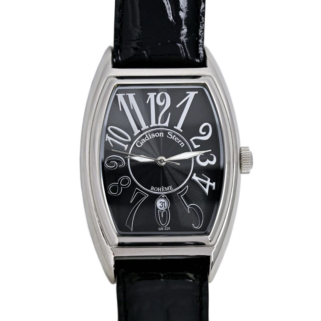 Gadison Stern Boheme GS-220 Tank Men's Wrist Watch Tonneau Black Dial ...