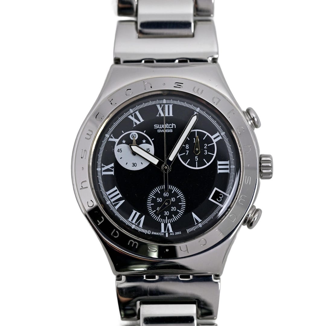 Swatch Irony Chrono Men's Vintage Landness YCS442G Black Dial Swiss ...