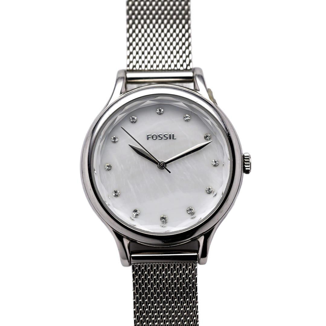 Fossil Diamond Dial Laney Three-hand Stainless Steel Watch - Etsy