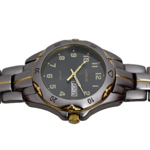 Lorus by Seiko Men's Divers Watch Two Tone Black Dial Day Date - Etsy