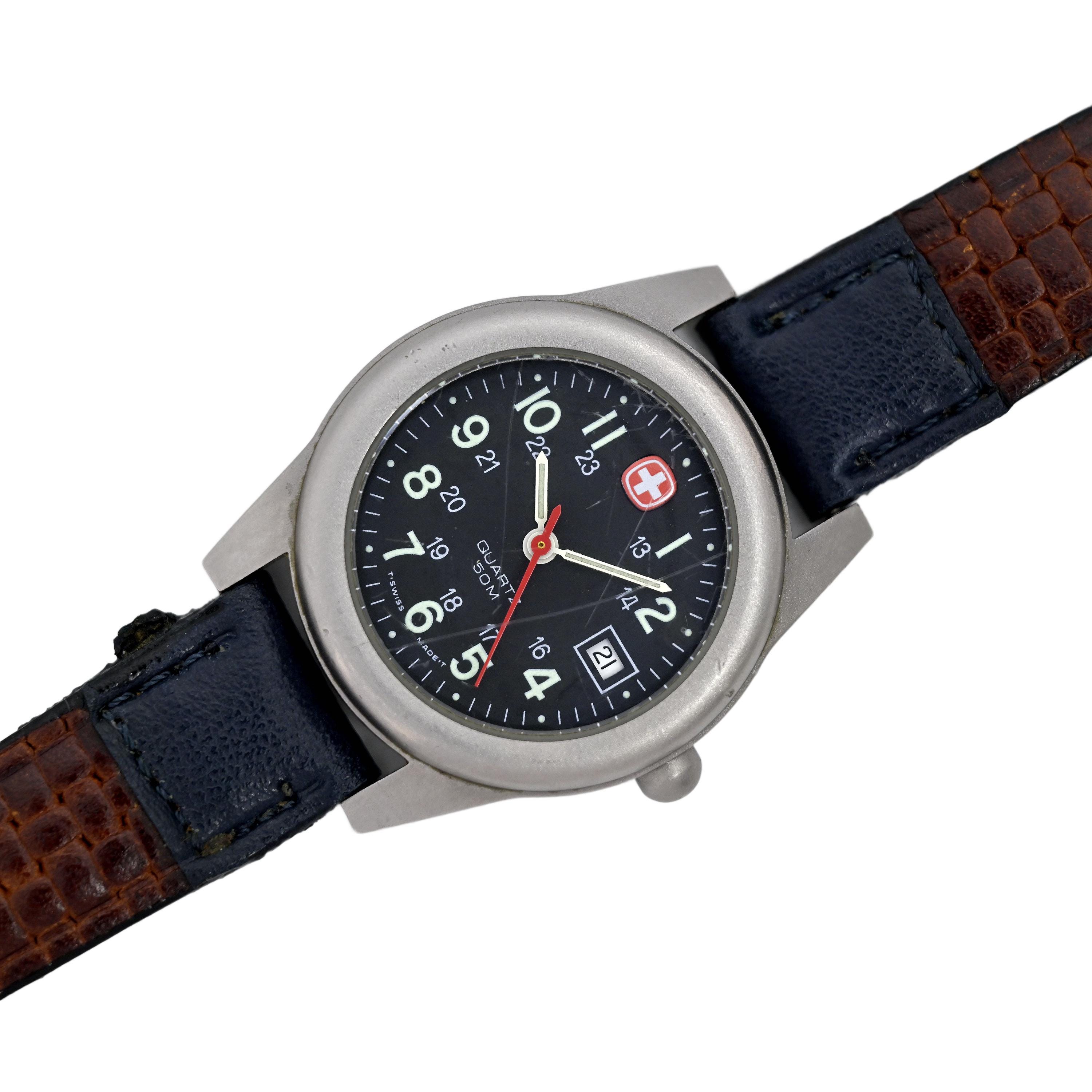 Swiss Army Wenger Malboro SAK Design Ladies Black Strap Black Band ...