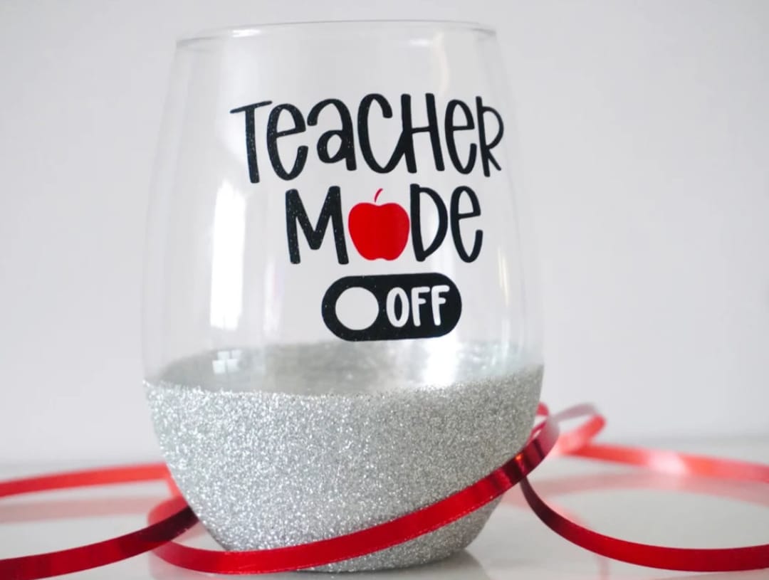 Teacher Wine Glass, Teacher Appreciation Gift, End of Year Teacher Gift ...