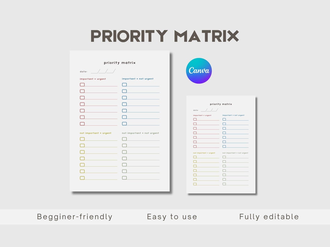 Matriz De Prioridades Imprimible 2024-2025 | Matriz De Eisenhower ...