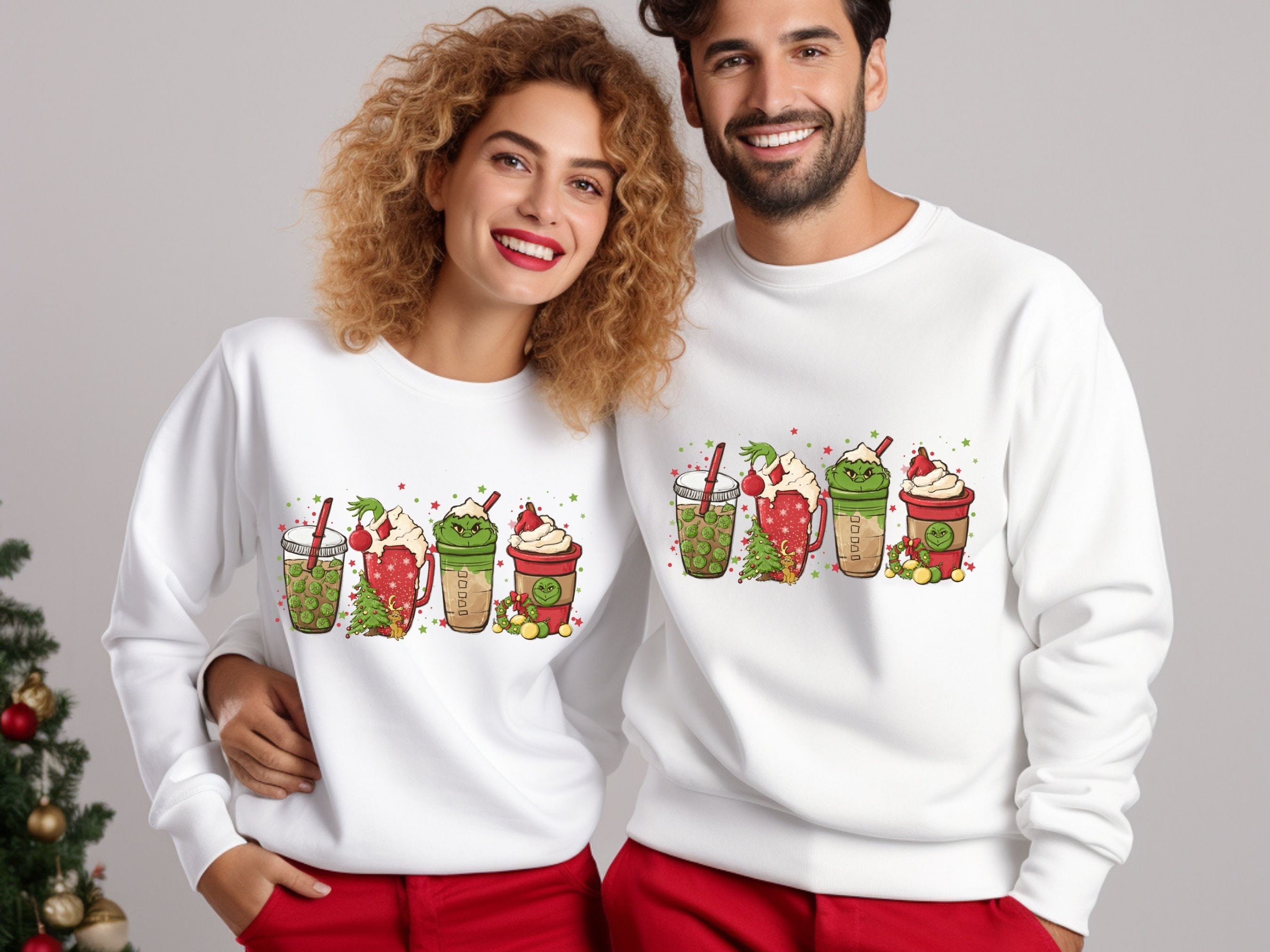 Christmas Grinchmas Sweatshirt, Merry Grinchmas Coffee Latte Cup ...