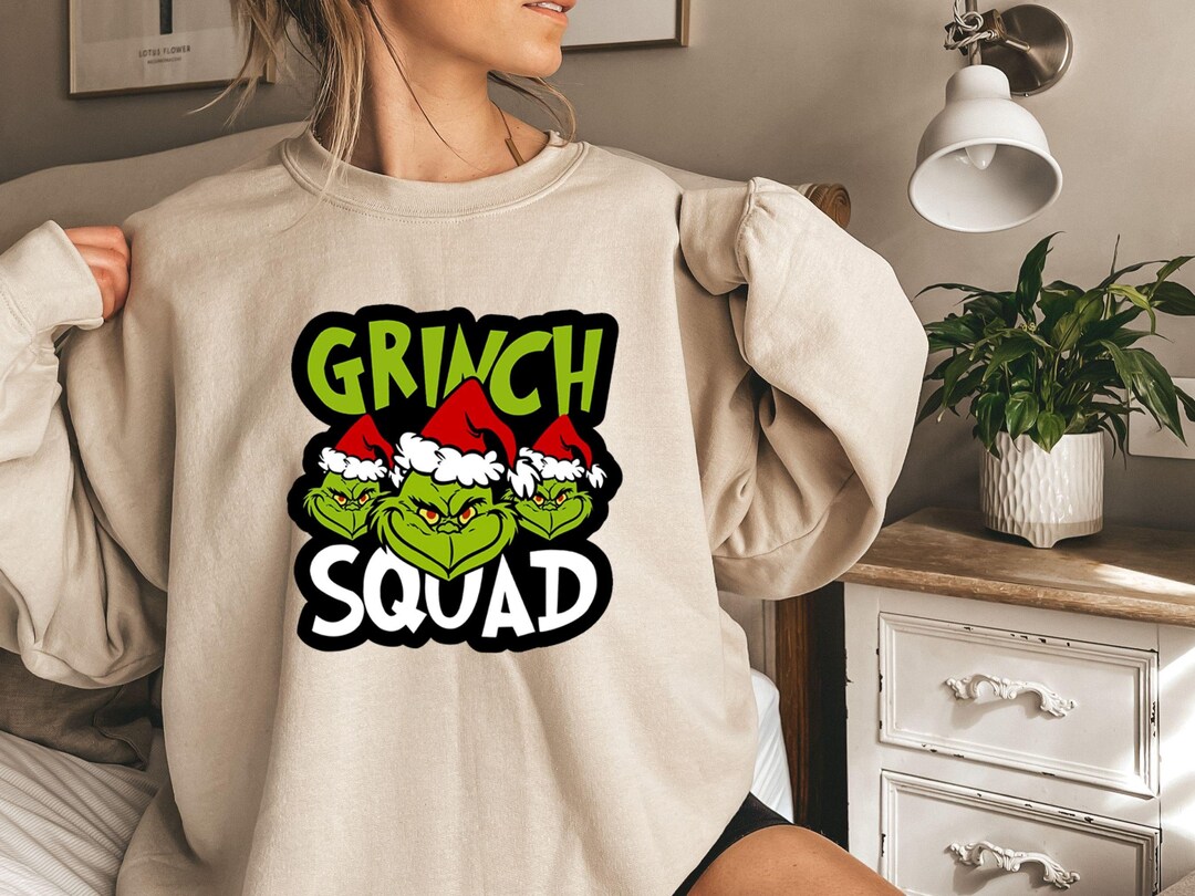 Grinch Squad Custom Sweater, Personalized Grinch Squad Sweat, Christmas ...