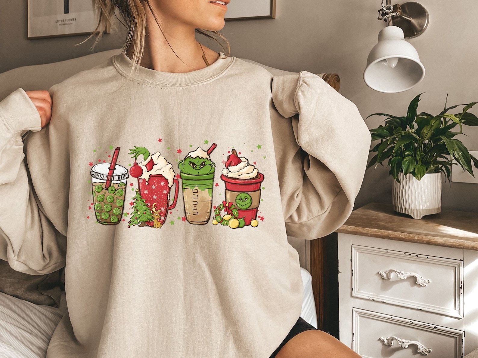 Christmas Grinchmas Sweatshirt, Merry Grinchmas Coffee Latte Cup ...