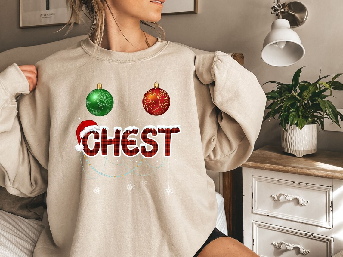 Chest and Nuts Sweater, Couple Sweater, Christmas Outfit, Christmas ...