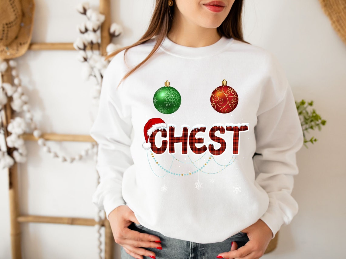 Chest and Nuts Sweater, Couple Sweater, Christmas Outfit, Christmas ...