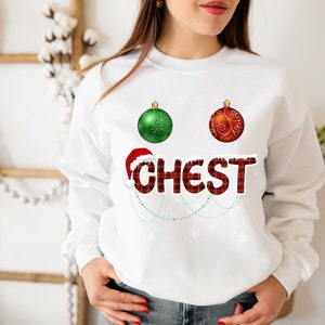 Chest and Nuts Sweater, Couple Sweater, Christmas Outfit, Christmas ...