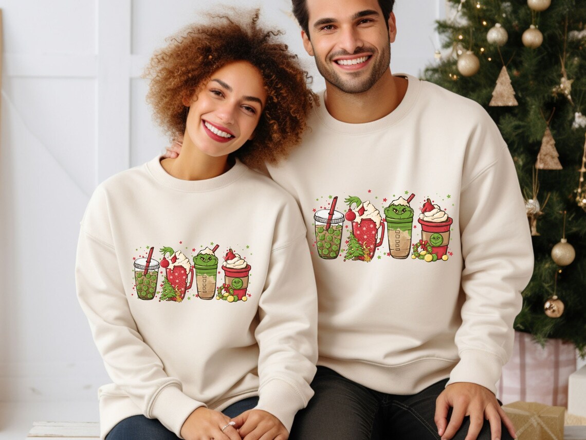 Christmas Grinchmas Sweatshirt, Merry Grinchmas Coffee Latte Cup ...