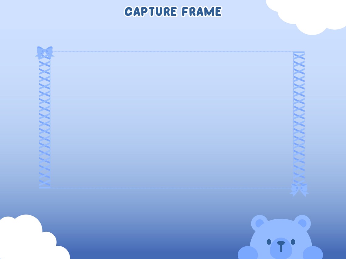 Cozy Blue Teddy Bear Overlay Pack (streaming Assets) - Stream Overlay ...