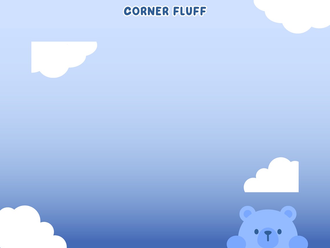 Cozy Blue Teddy Bear Overlay Pack (streaming Assets) - Stream Overlay ...