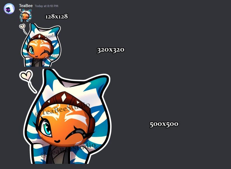 1x Wink Ahsoka Tano Emote Star Wars, Twitch, Youtube, Discord, Cute ...