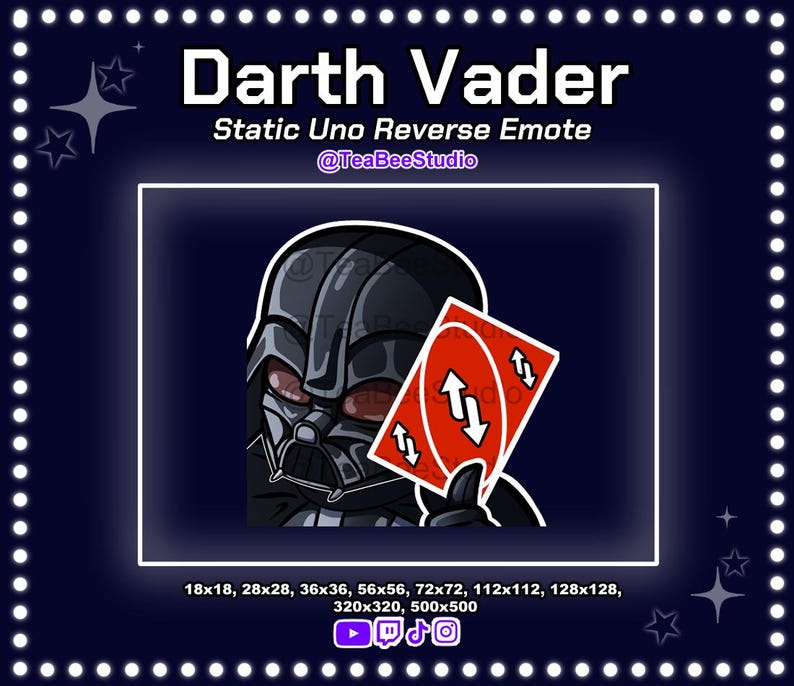 1x Chibi Uno Reverse Darth Vader Emote Star Wars Emote, No Ai, Twitch ...