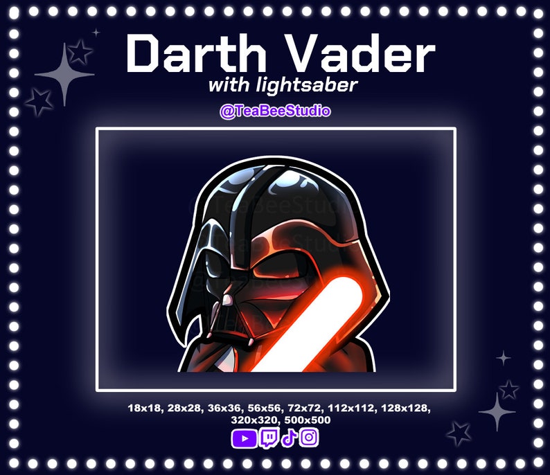 1x Darth Vader Lightsaber Emote Star Wars Emote, Sith, Twitch, Discord ...