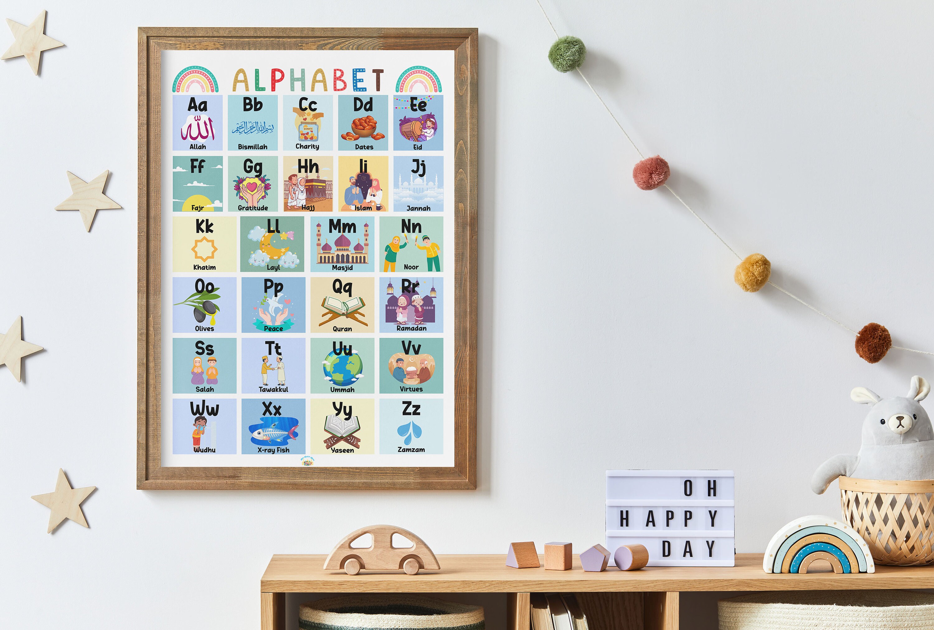 Islamic Alphabet | Islamic ABC Poster | Kids Islamic Poster| Muslim ...