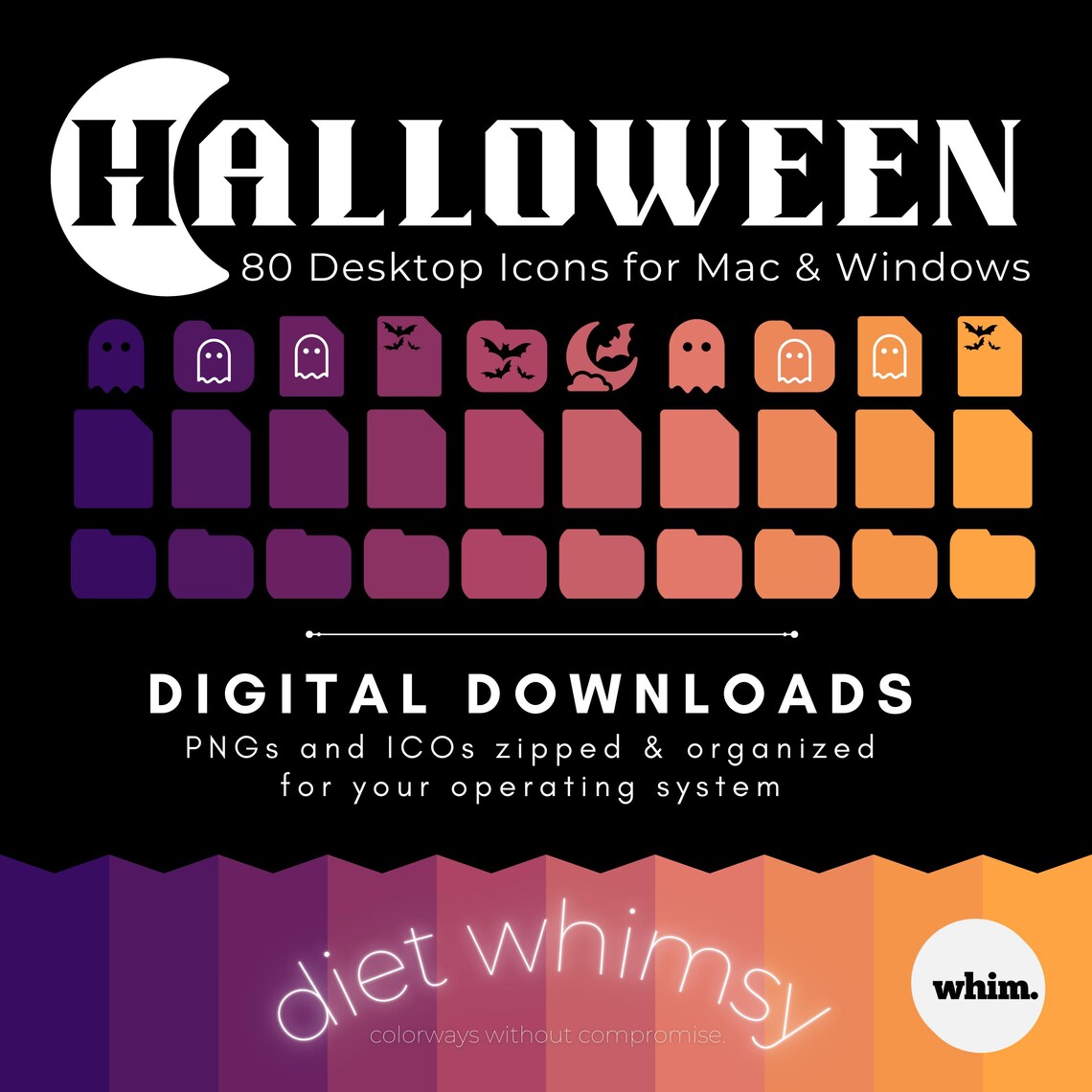 Classic Halloween Desktop Icon Set for Windows, Mac & Linux | Spooky ...