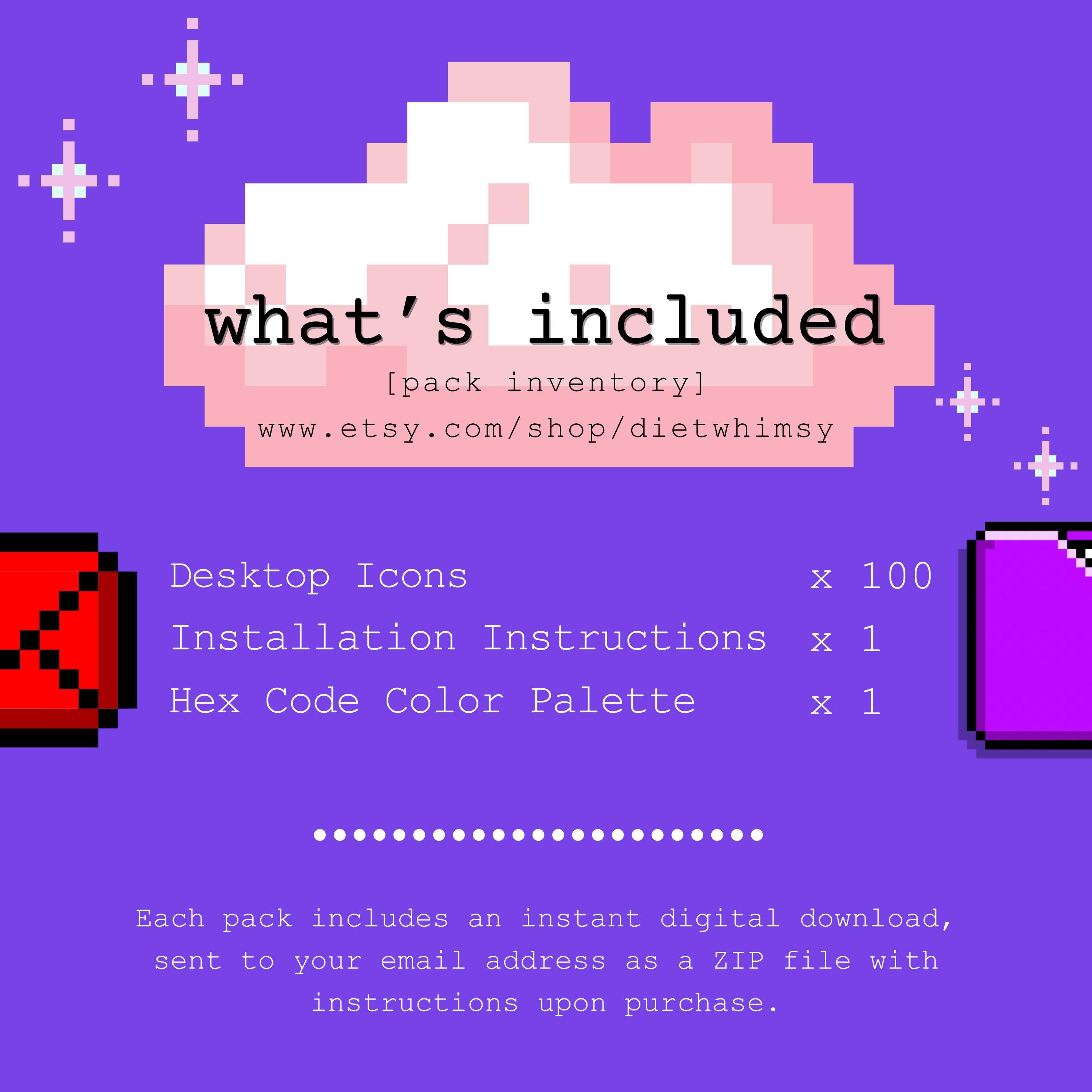 Rainbow Pixel Desktop Icons for Windows, Mac & Linux | Retro Collection ...