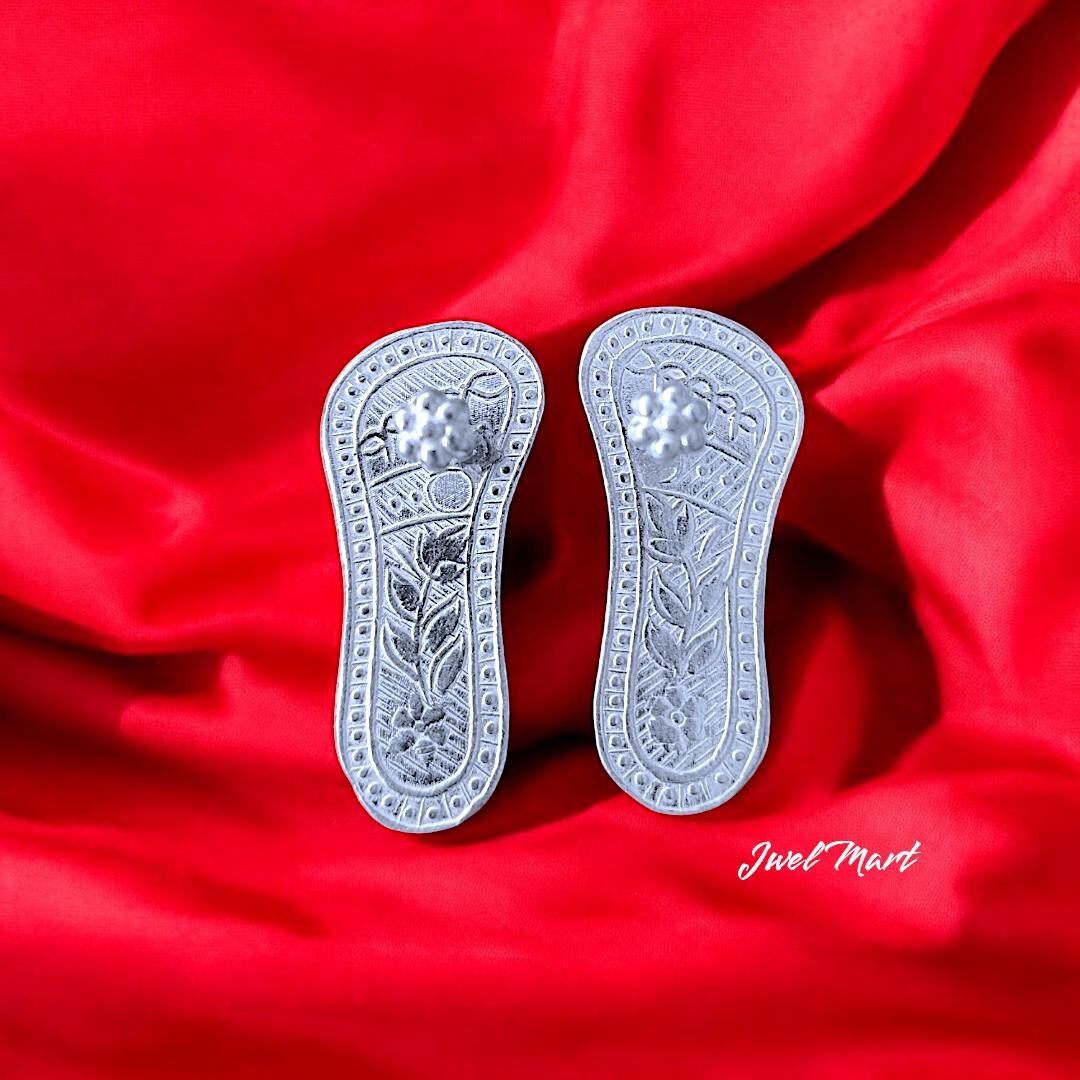 925 Silver Laxmi Devi Charan Paduka Krishna Paduka Footprint Religious ...