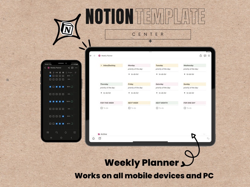 Notion Template Weekly Planner, Effortless Weekly Planning - Etsy