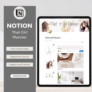 Notion That Girl Planner - Ultimate Life Organizer for Wellness ...