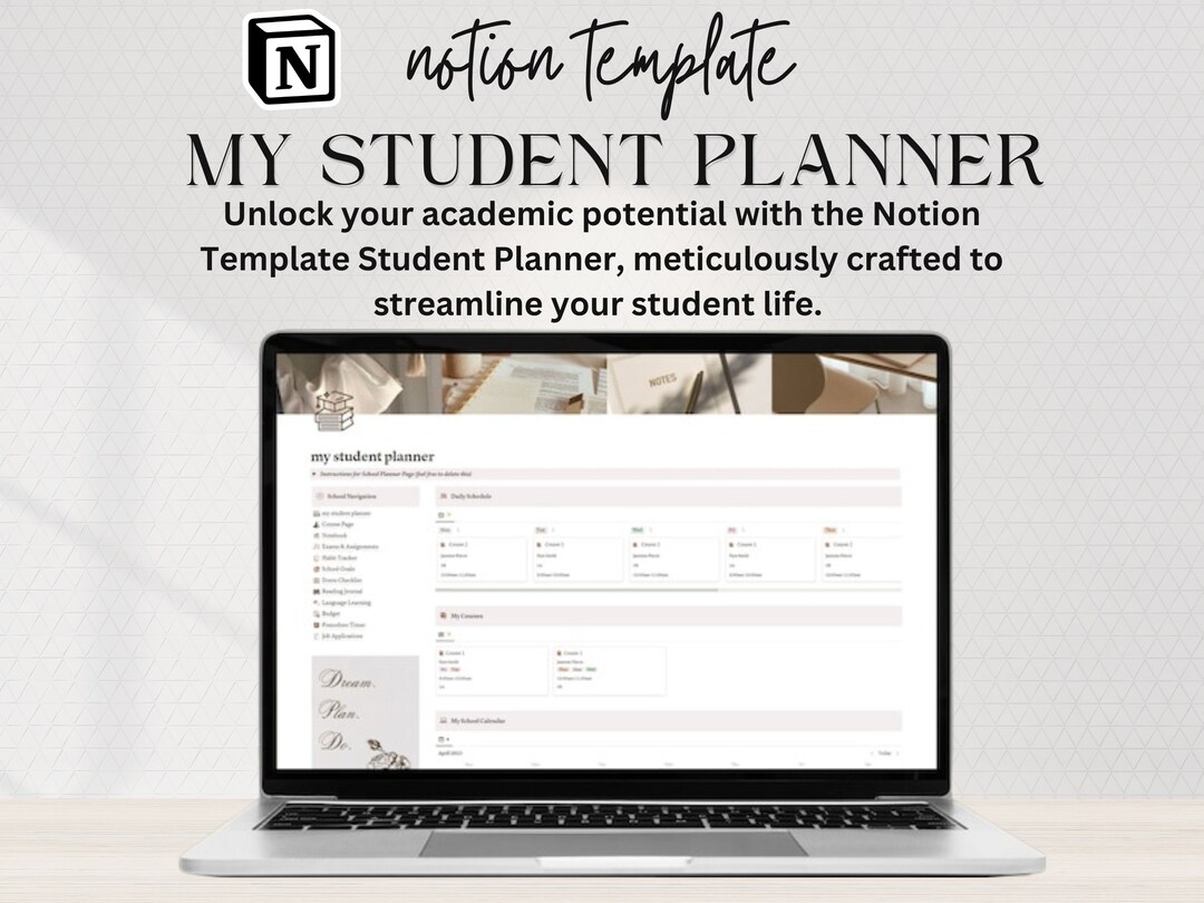 Notion Student Planner, Academic Planner, Notion School Planner ...