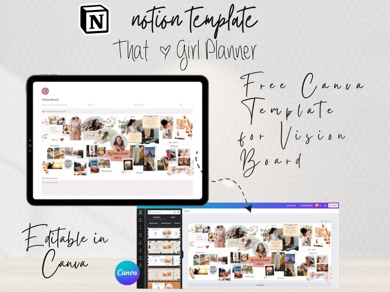 Notion That Girl Planner - Ultimate Life Organizer for Wellness ...