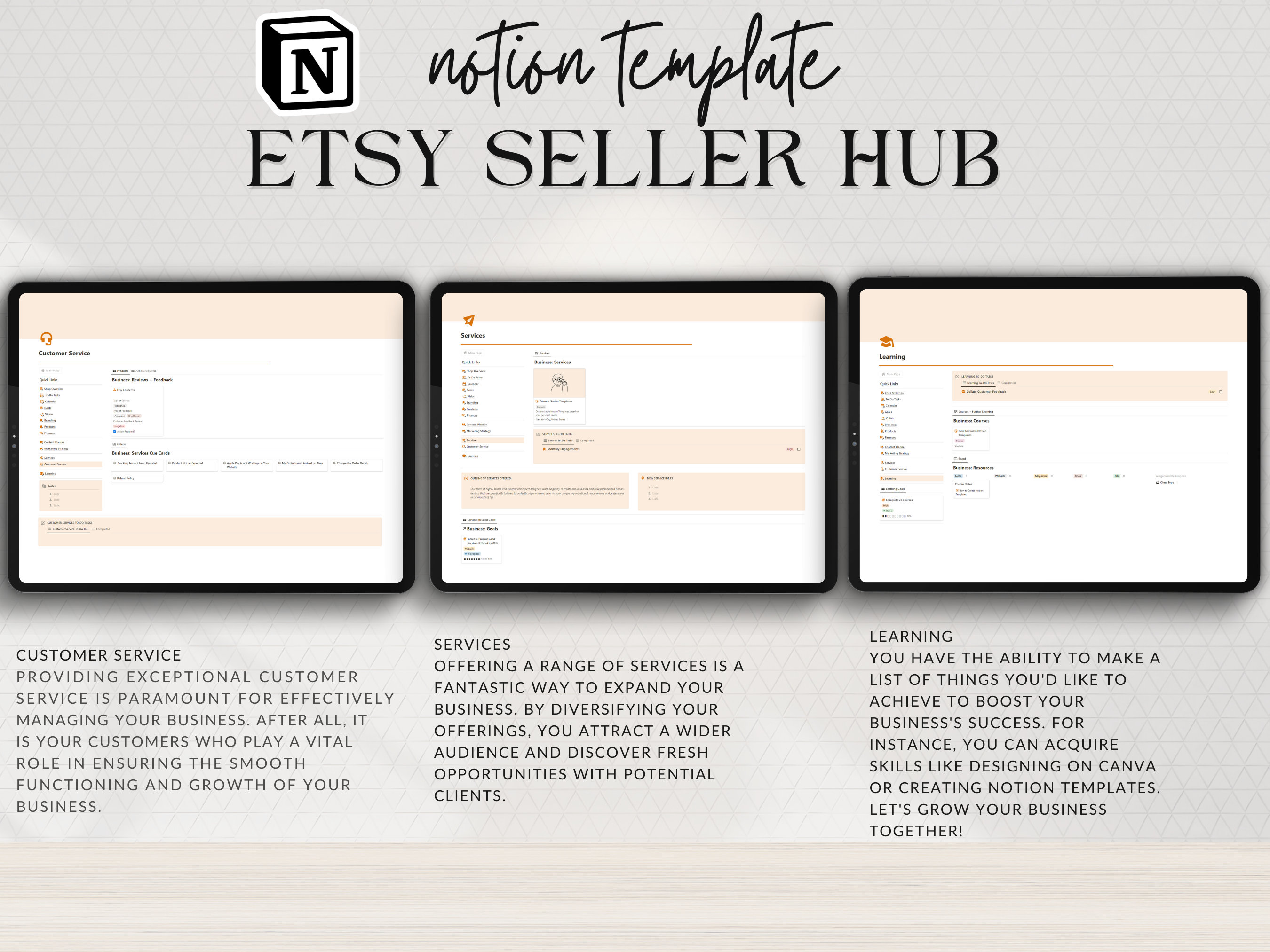 Notion Etsy Shop Planner, Notion Business Planner, Notion Template ...