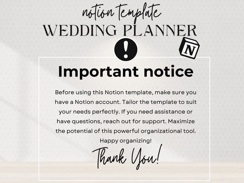 Notion Template Wedding Planner Notion Wedding Timeline Etsy 