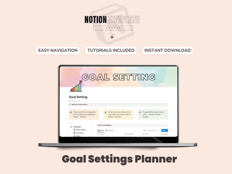 Notion Template Goal Setting Planner, Unleash the Power of Organization ...