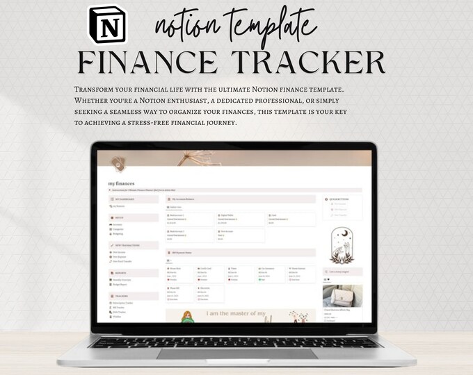 Notion Finance Template, Notion Dashboard, Income and Expense Tracker ...