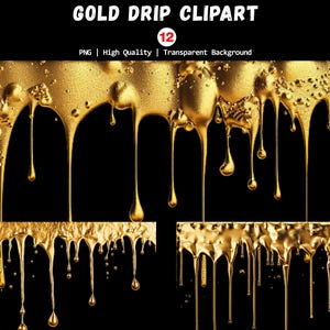 Gold Drip Clipart, Unique Gold Paint Splash, Gold Dripping Overlay ...