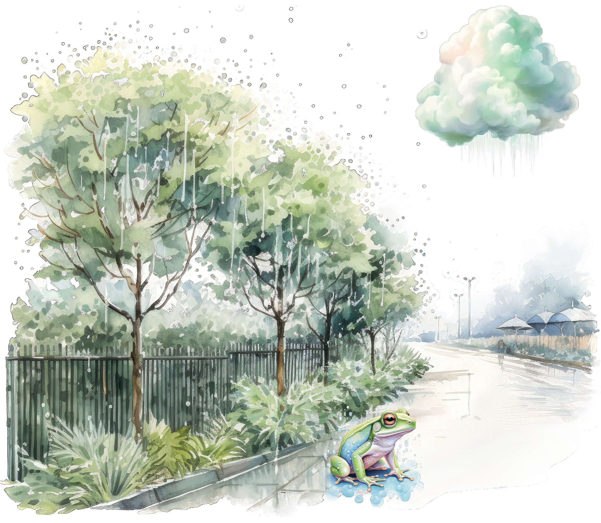 Pastel Rainy Day Clipart, Unique Rain PNG, Rainfall Png, Rainboots ...