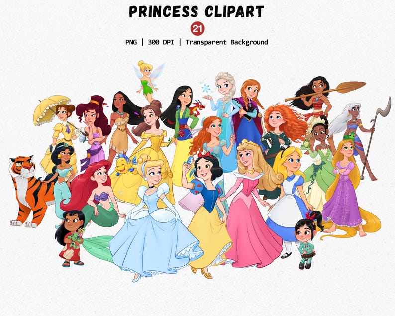 Princess Clipart Bundle, Best Friends Princess Clipart, Birthday ...
