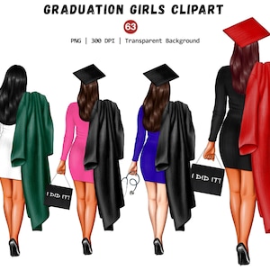 Graduation Girls Clipart, Unique Woman Graduation Clip Art, Graduation ...