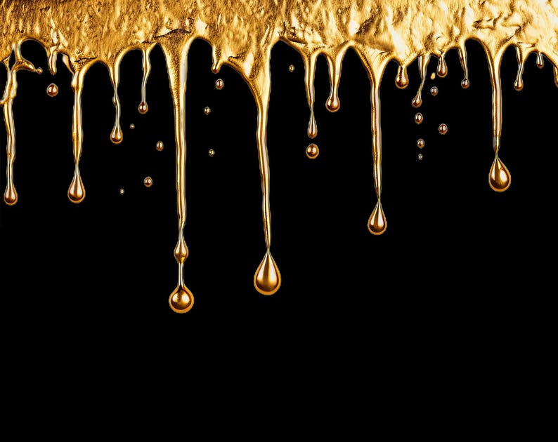 Gold Drip Clipart, Unique Gold Paint Splash, Gold Dripping Overlay ...