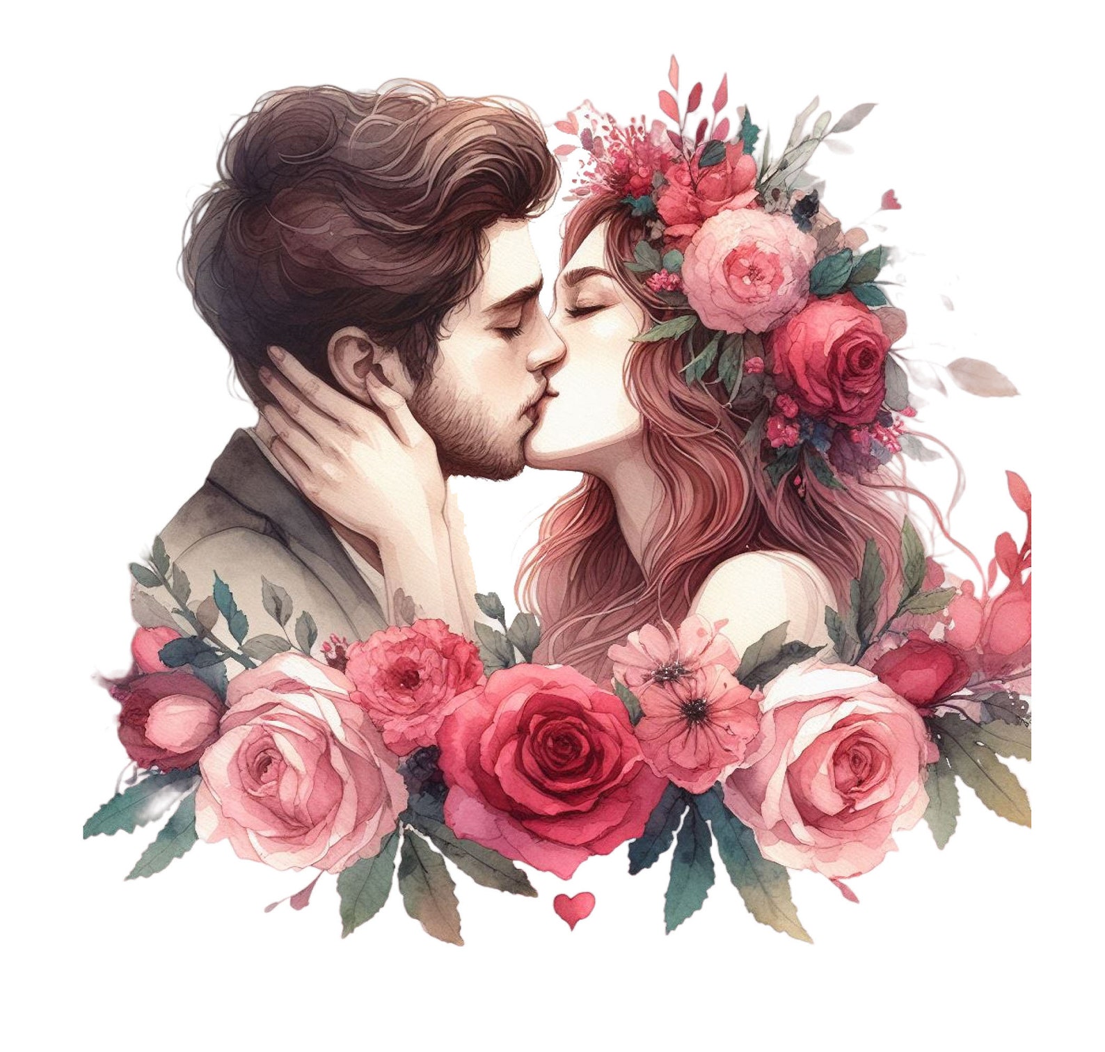 Kissing Couples Clipart, Love Kiss Png, Romantic Couple Png, Hug and ...
