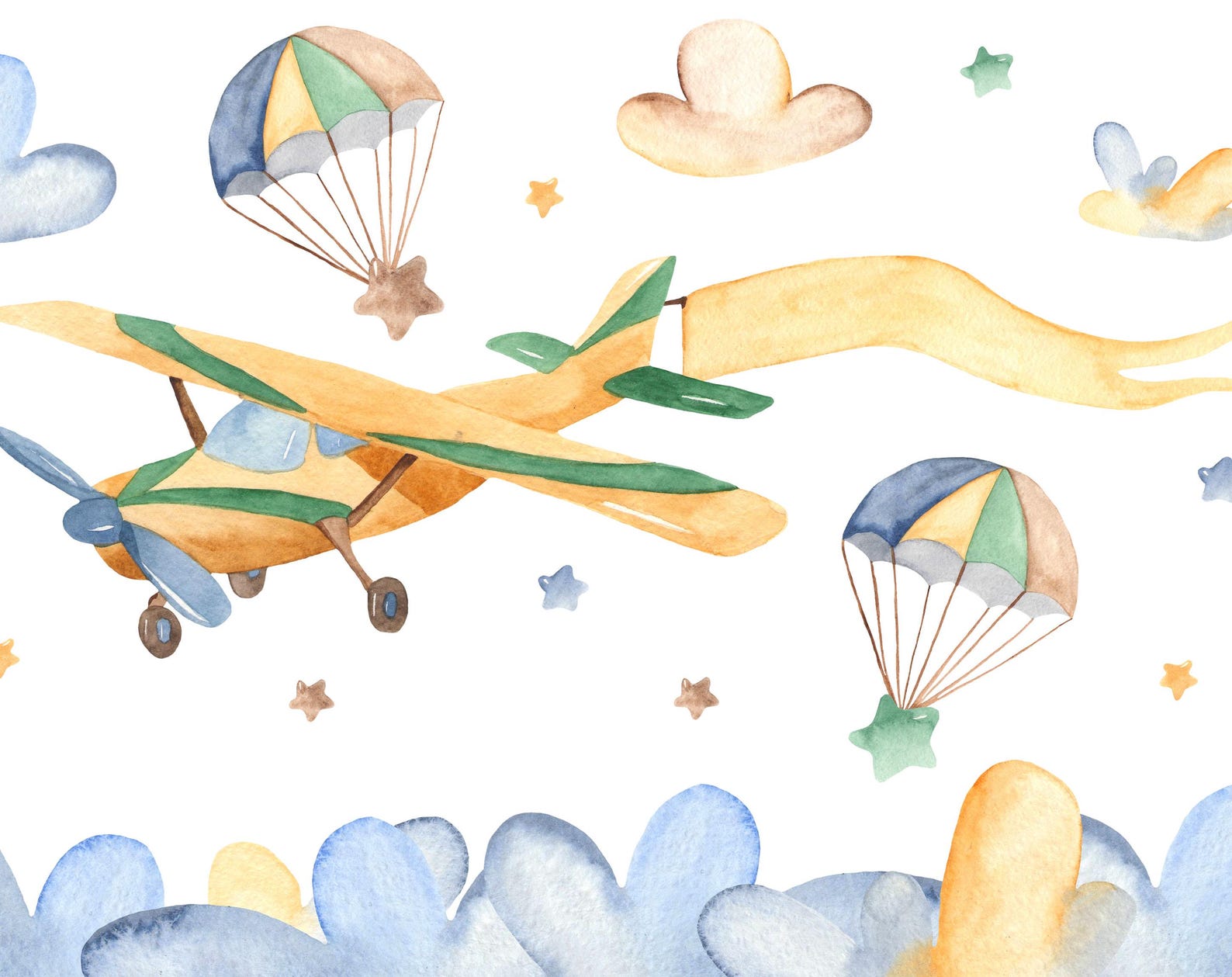 Air Transport Clipart Set, Watercolor Air Transport Png, Unique ...