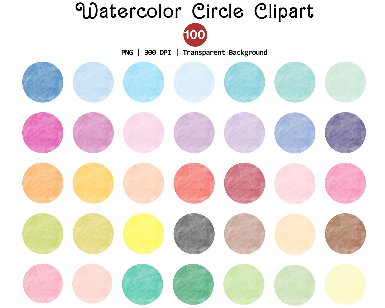 Watercolor Circle Clipart, Unique Circle Clipart PNG, Cute Circle ...