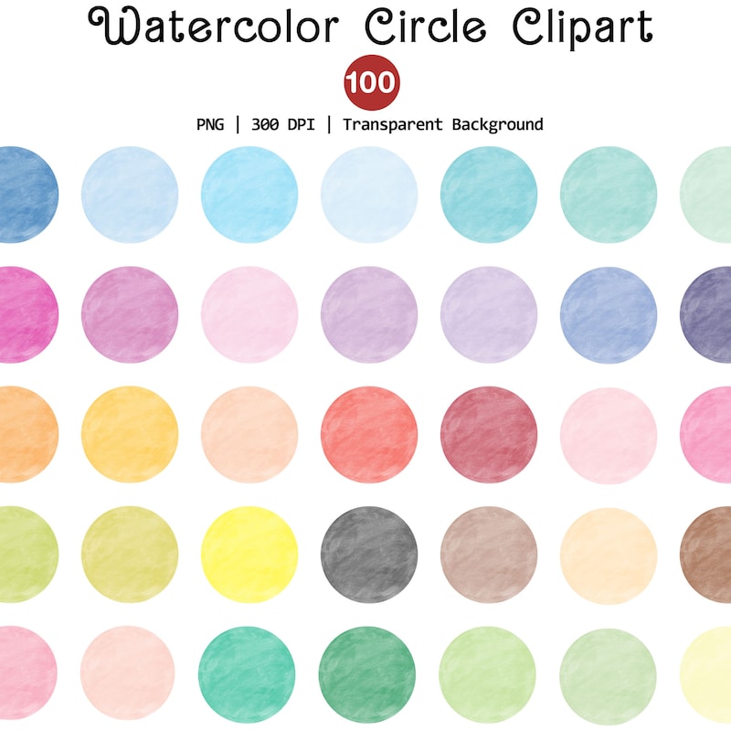 Watercolor Circles - Etsy