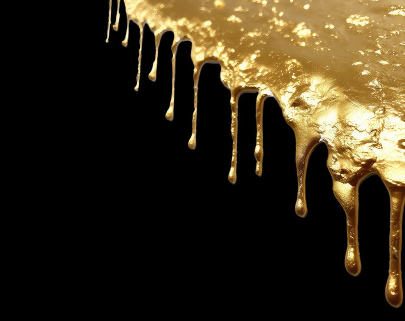 Gold Drip Clipart, Unique Gold Paint Splash, Gold Dripping Overlay ...